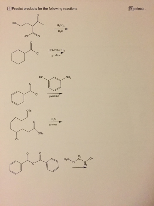 Solved GD Predict products for the following reactions | Chegg.com