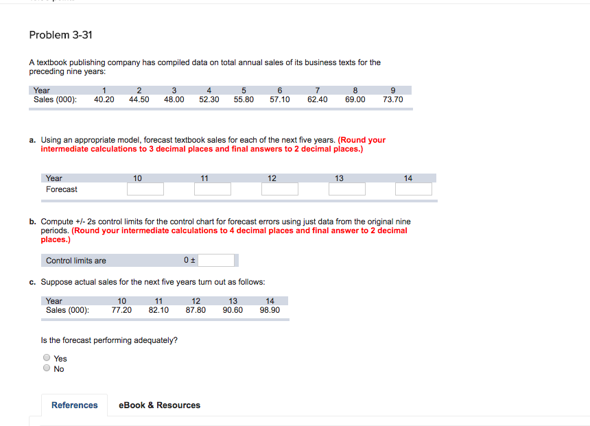 Solved Problem 3-31 A textbook publishing company has | Chegg.com