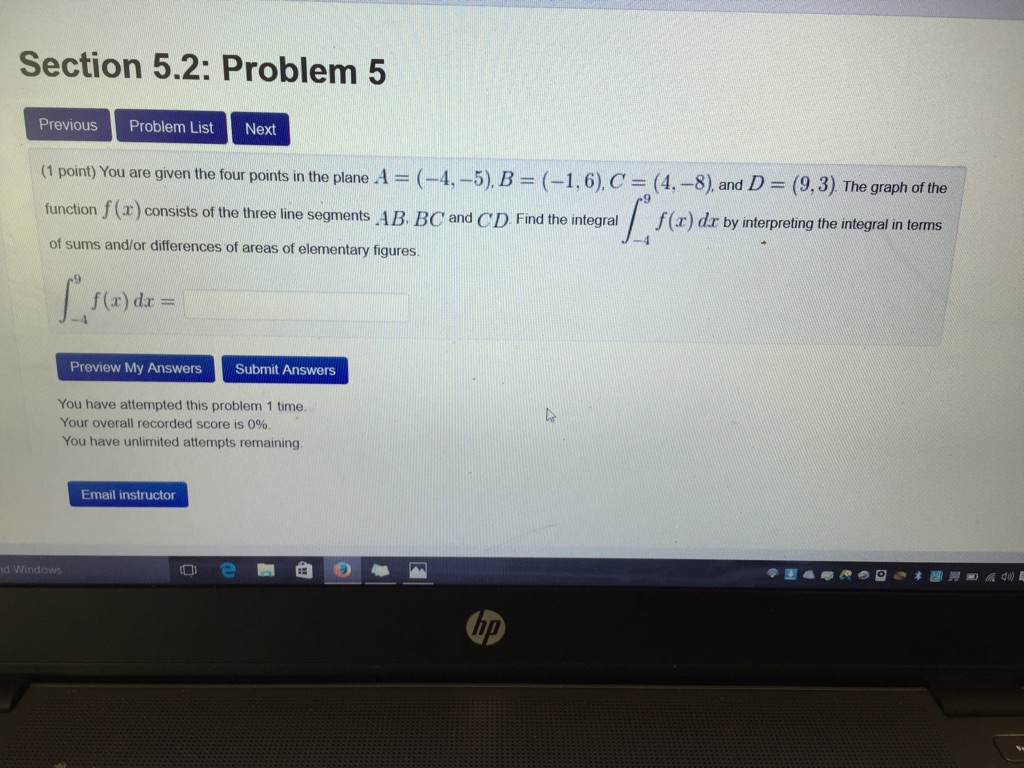 Solved You are given the four points in the plane .A = (-4, | Chegg.com
