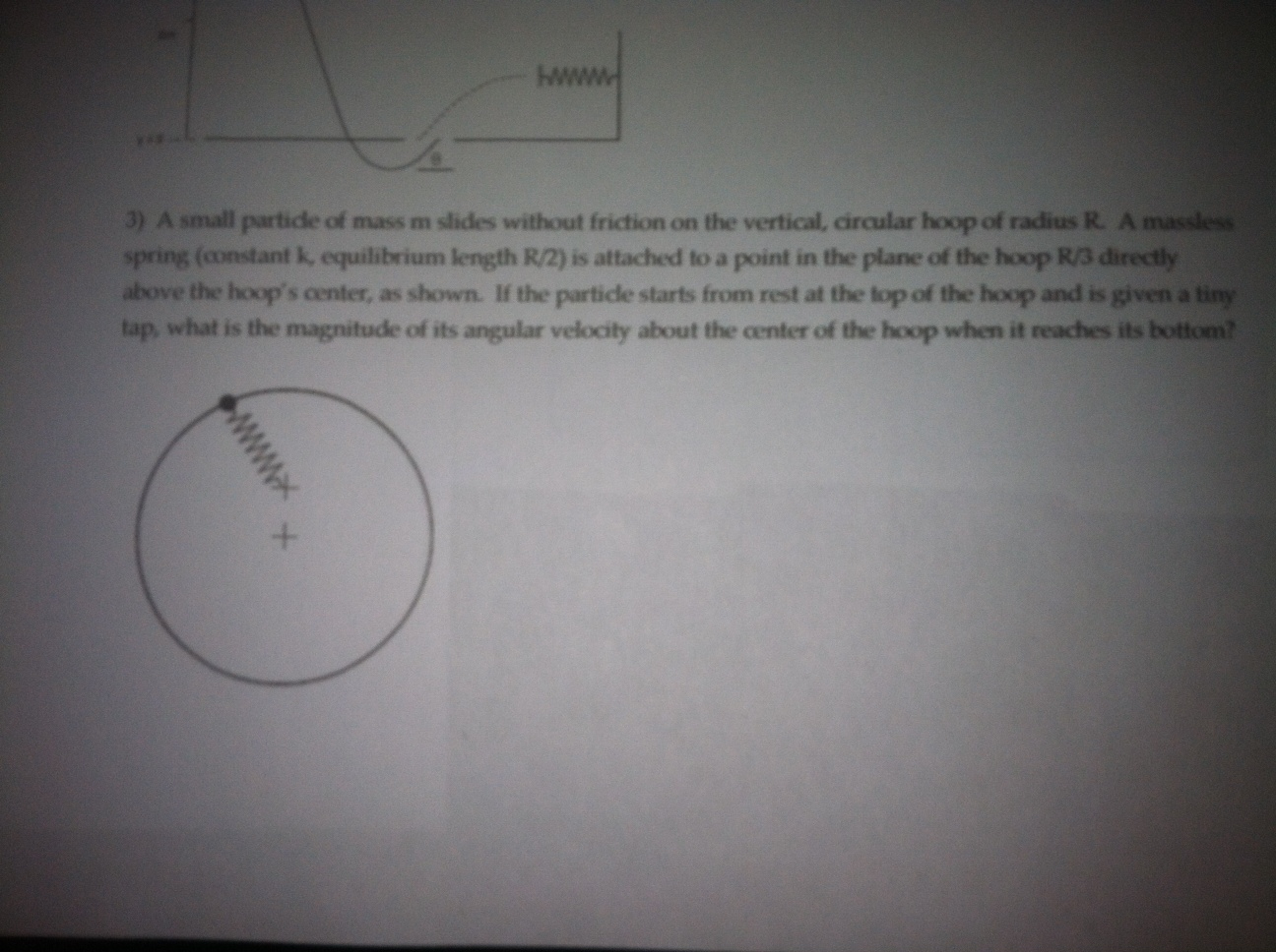 Solved A Small Particle Of Mass M Slides Without Friction On