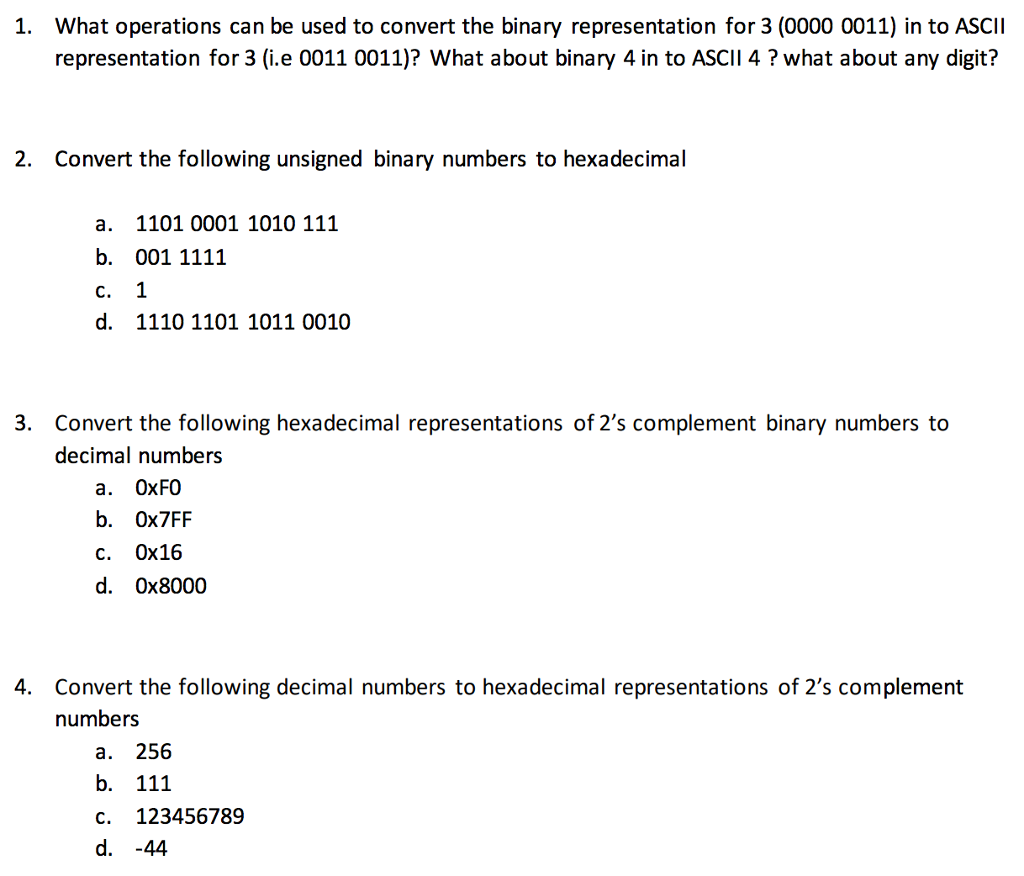 Solved What operations can be used to convert the binary | Chegg.com