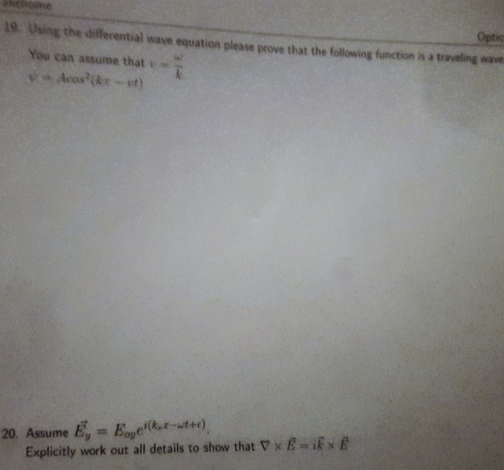 Solved Vsing the differential wave equation please prove | Chegg.com