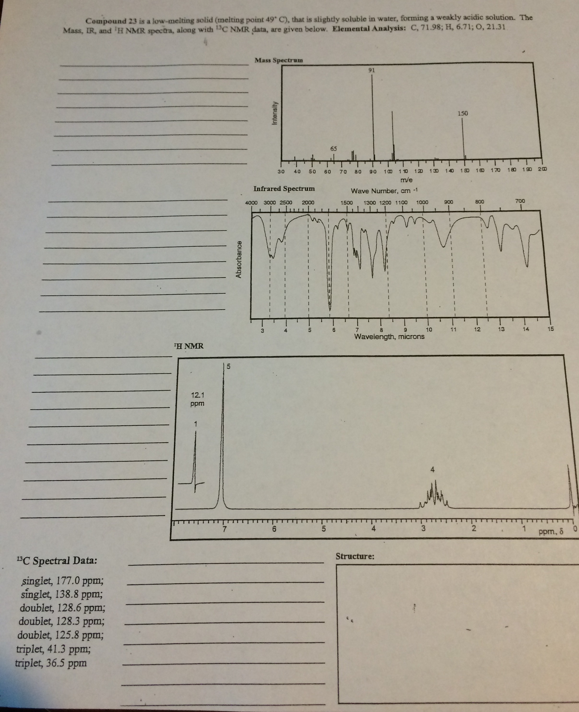 Solved Determine The Structure Of The Following Compound