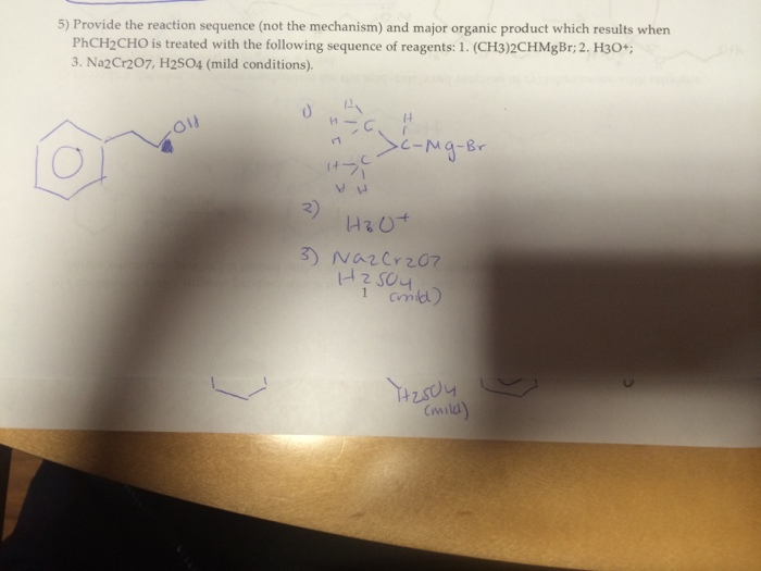 Solved 5) Provide the reaction sequence (not the mechanism) | Chegg.com