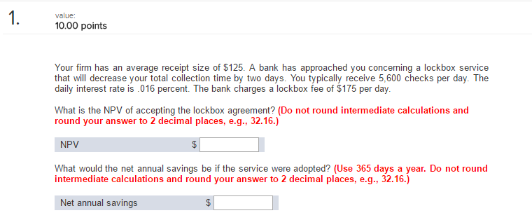Solved Your firm has an average receipt size of $125. A bank | Chegg.com