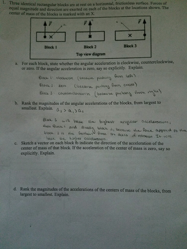 Solved .Three identical rectangular blocks are at rest on a | Chegg.com