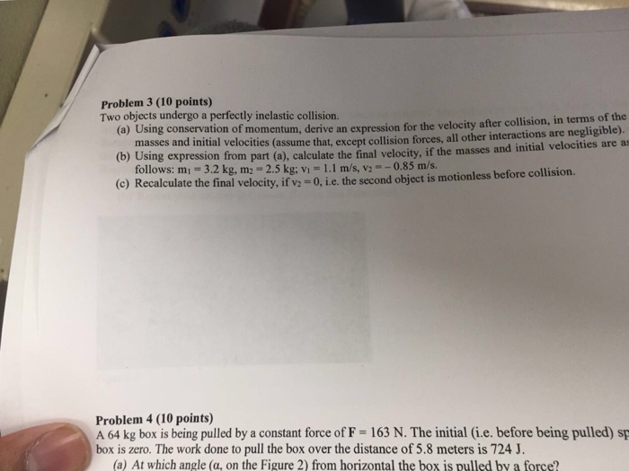 Solved Two objects undergo a perfectly inclastic collision. | Chegg.com