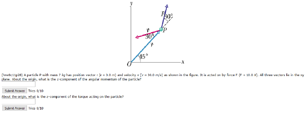 Solved 1. A particle P with mass 7 kg has position vector r | Chegg.com