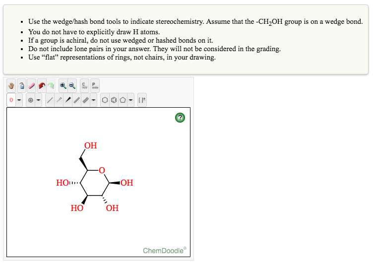 Solved Use the wedge/hash bond tools to indicate | Chegg.com