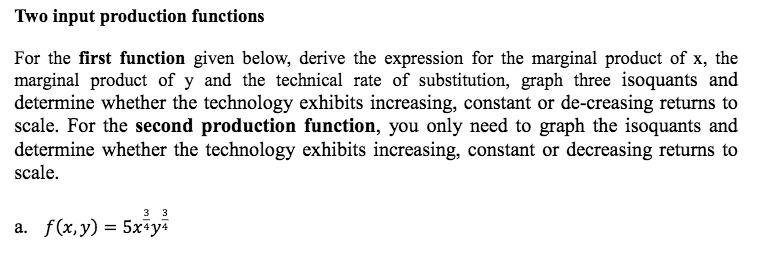 Solved For the first function given below, derive the | Chegg.com