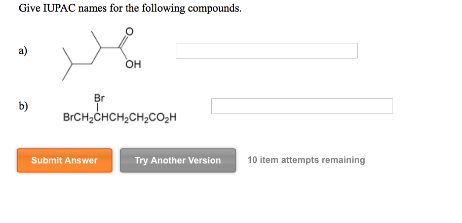 Solved Give IUPAC names for the following compounds. a) ?? | Chegg.com