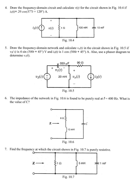 Solved 4. Draw the frequency domain circuit and calculate | Chegg.com