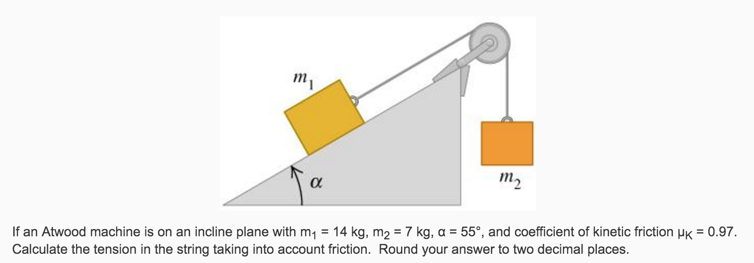 Solved If an Atwood machine is on an incline plane with m_1 | Chegg.com