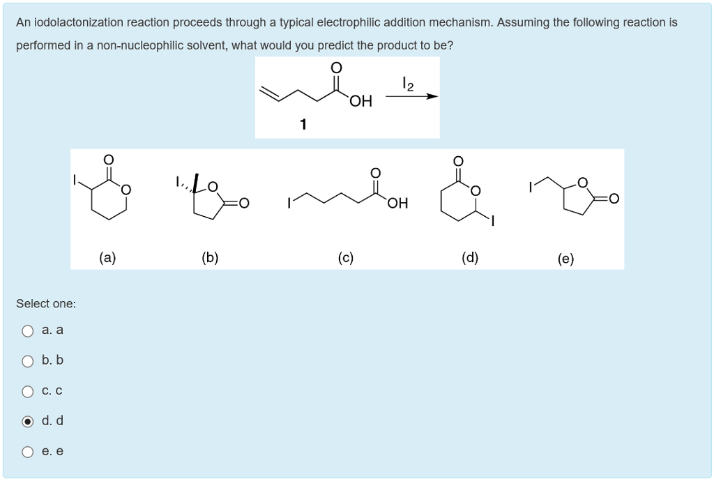 Solved An iodolactonization reaction proceeds through a | Chegg.com