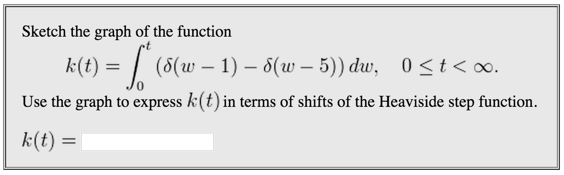 Solved Dirac detal integral Sketch the graph of the function | Chegg.com