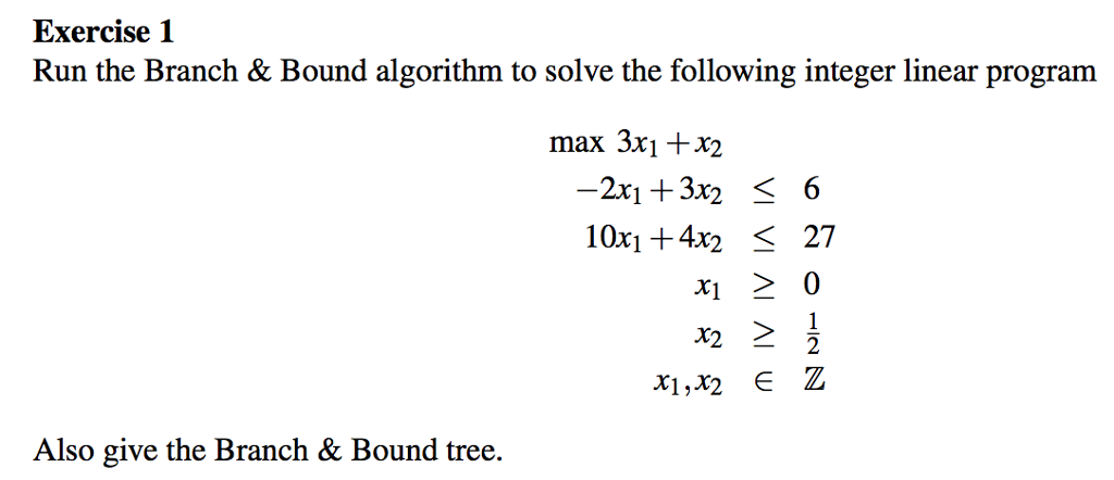 Solved Run the Branch & Bound algorithm to solve the | Chegg.com