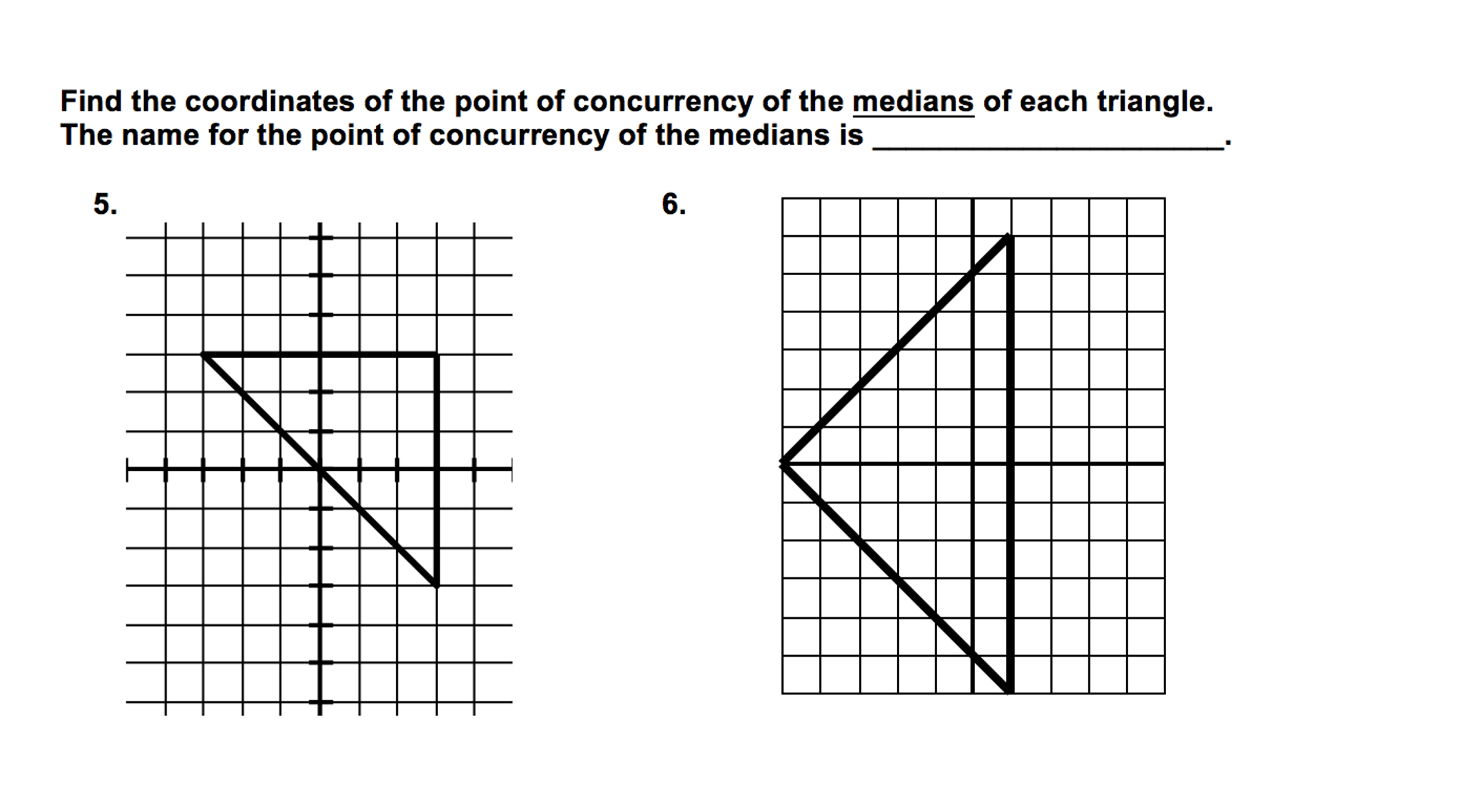 Solved Find the coordinates of the point of concurrency of | Chegg.com