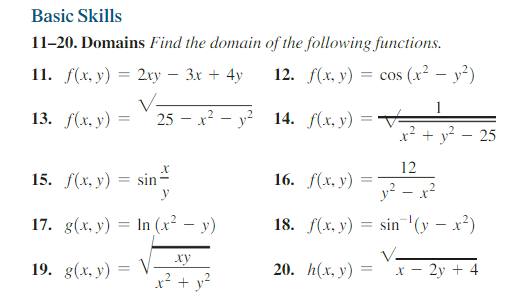 Solved Basic Skills Domains Find the domain of the | Chegg.com