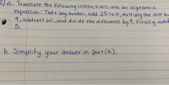 Solved Translate the following instructions into an | Chegg.com