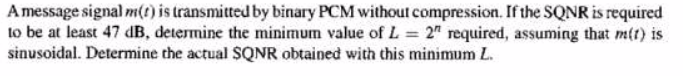 Solved A message signal m(t) is transmitted by binary PCM | Chegg.com