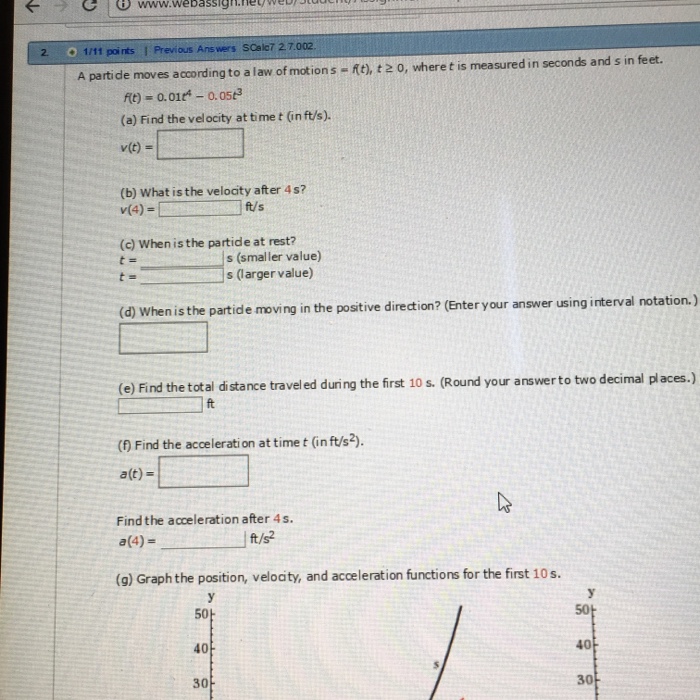 Solved A particle moves according to a law of motion s = | Chegg.com