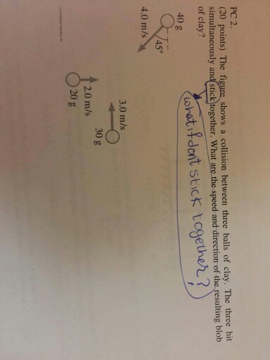 Solved The figure shows a collision between three balls of | Chegg.com