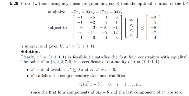 Solved 5.28 Prove (without using any linear programming | Chegg.com