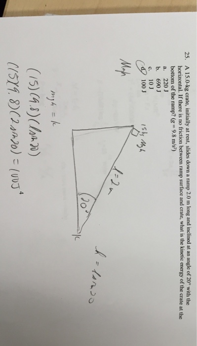 Solved A 15.0-kg crate, initially at rest, slides down a | Chegg.com