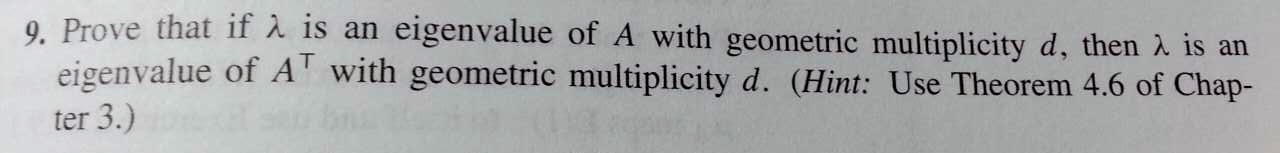 Solved Prove that if Lambda is an eigenvalue of A with | Chegg.com