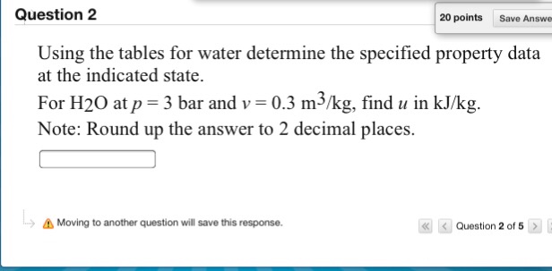 Solved Using the tables for water determine the specified | Chegg.com