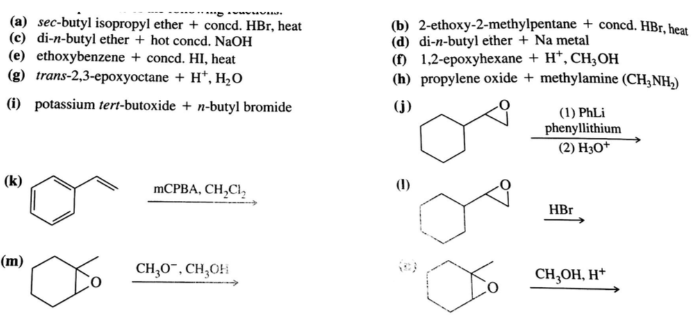 Solved (a) sec-butyl isopropyl ether concd. HBr, heat (c) | Chegg.com