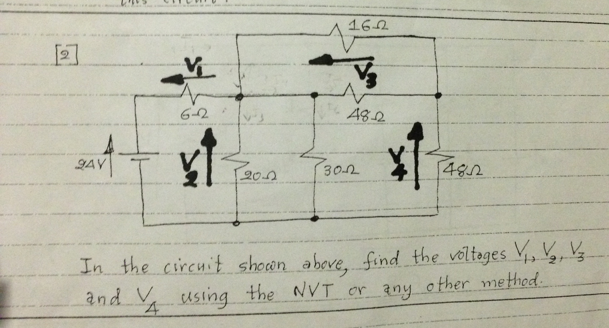 Solved In the circuit shown above, find the voltage V1,V2,V3 | Chegg.com