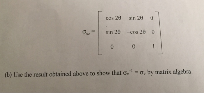 Solved (a) The general matrix representation of a reflection | Chegg.com