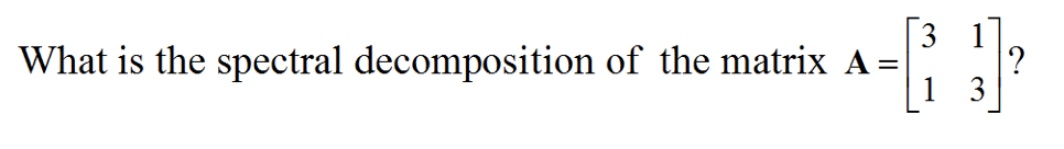 Solved What is the spectral decomposition of the matrix A= | Chegg.com
