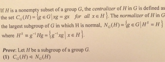 Solved If H is a nonempty subset of a group G, the | Chegg.com