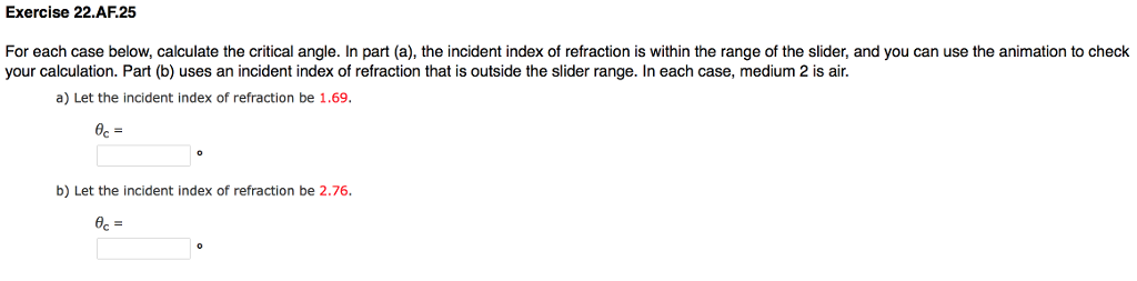 Solved Exercise 22.AF.25 For each case below, calculate the | Chegg.com