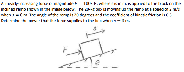 Solved A linearly-increasing force of magnitude F-100s N, | Chegg.com