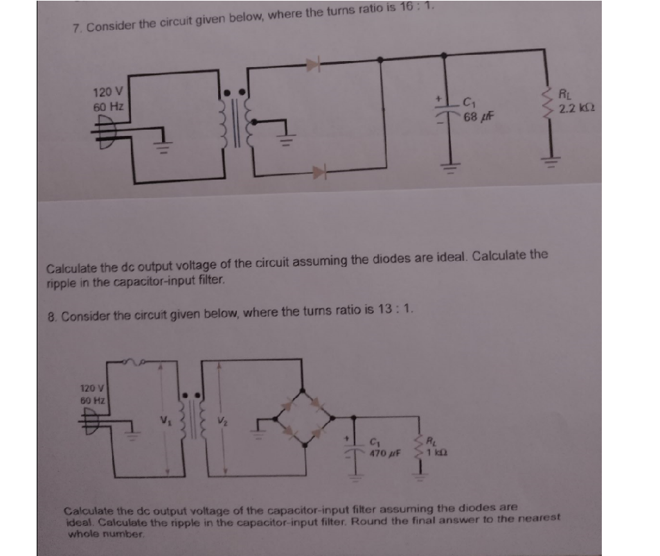 Solved 7. Consider the circuit given below, where the turns | Chegg.com