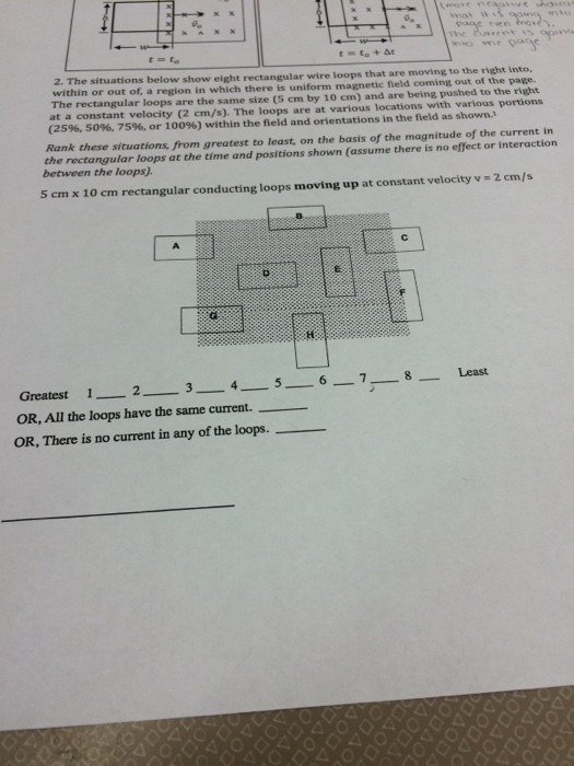 Solved tions below show eight rectangular wire loops that | Chegg.com