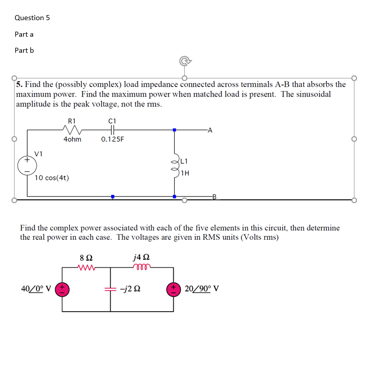 Solved Find the (possibly complex) load impedance connected | Chegg.com