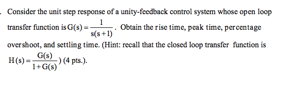 Solved Consider the unit step response of a unity-feedback | Chegg.com