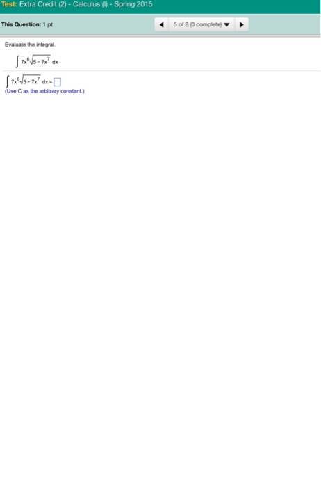 Solved Evaluate the integral(use C as the arbitrary | Chegg.com