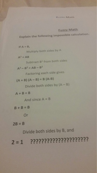 Solved Explain the following impossible calculation. If A = | Chegg.com