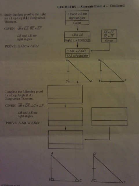 Solved 15. Study the flow proof to the right for a Leg-Leg | Chegg.com