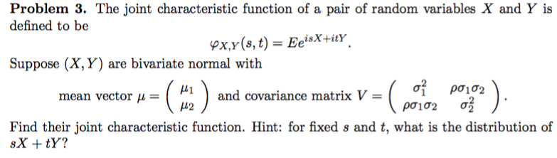 Solved The joint characteristic function of a pair of random | Chegg.com