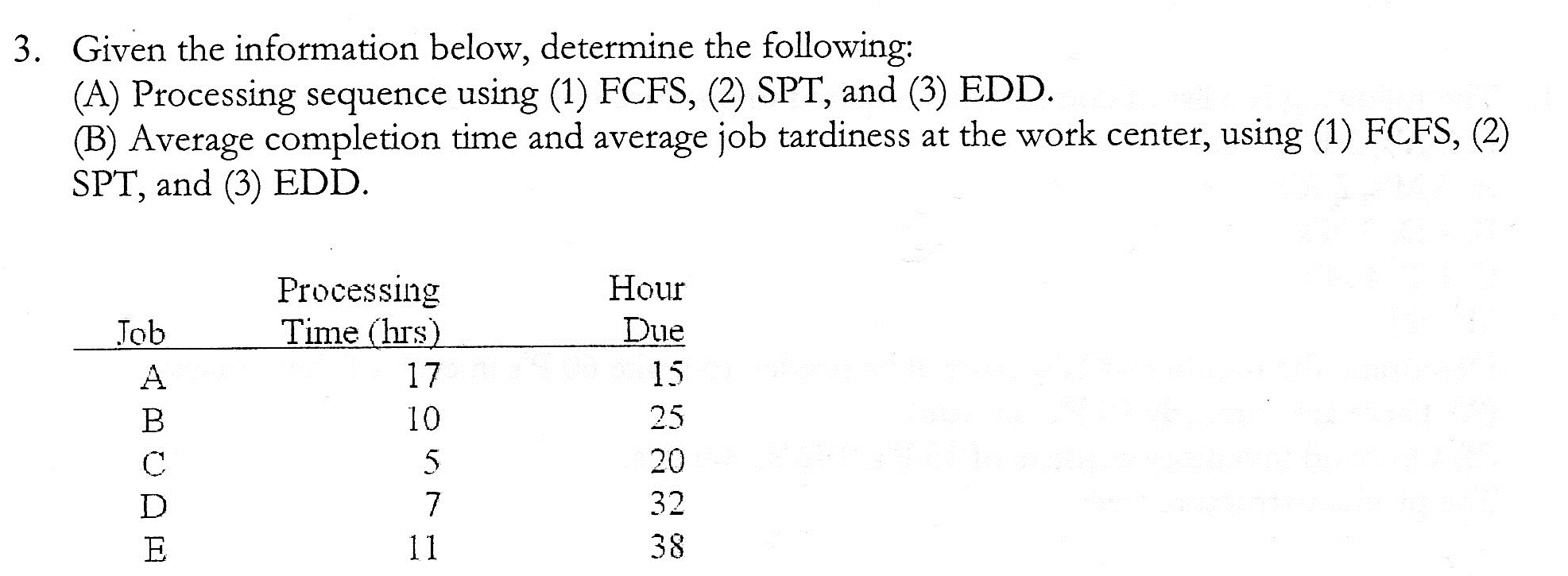 Solved Given the information below, determine the following: | Chegg.com
