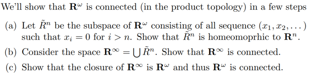 Solved We'll show that R is connected (in the product | Chegg.com