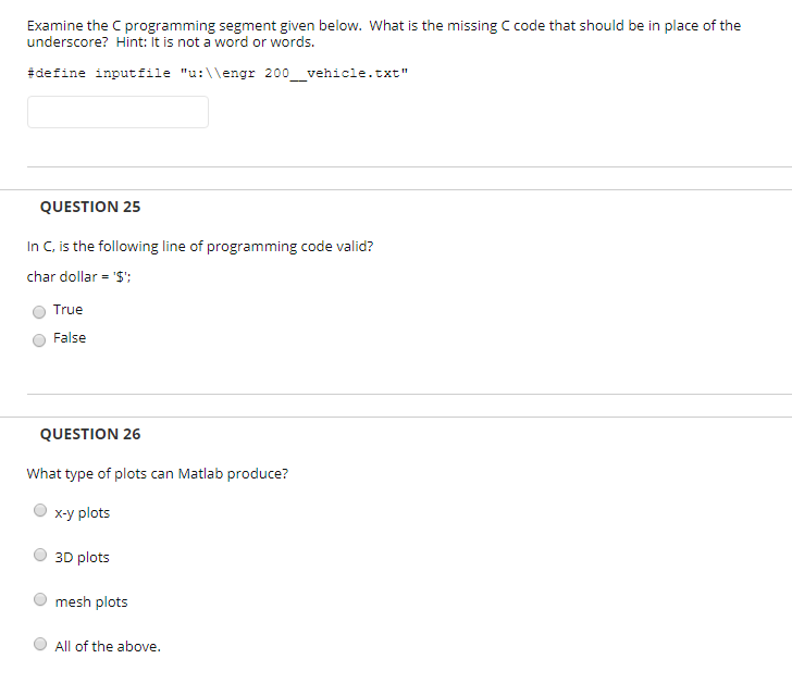 Solved Examine the C programming segment given below. What | Chegg.com
