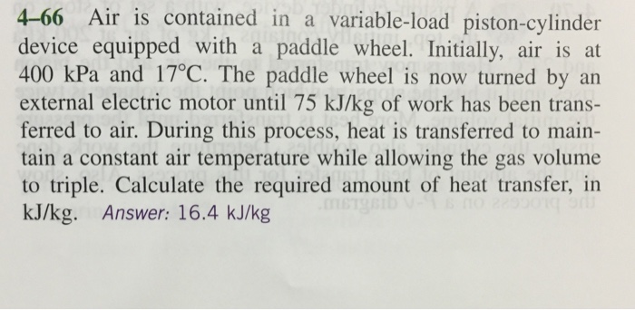 Solved 4-66 Air is contained in a variable-load | Chegg.com