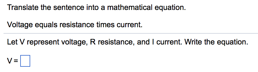 Solved Translate the sentence into a mathematical equation. | Chegg.com
